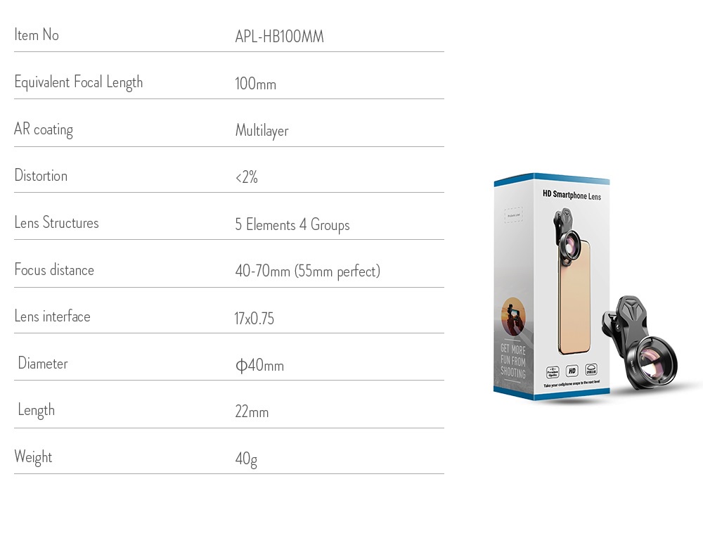 APEXEL 4K HD 100mm macro lens Professional phone camera lens+CPL filter ...