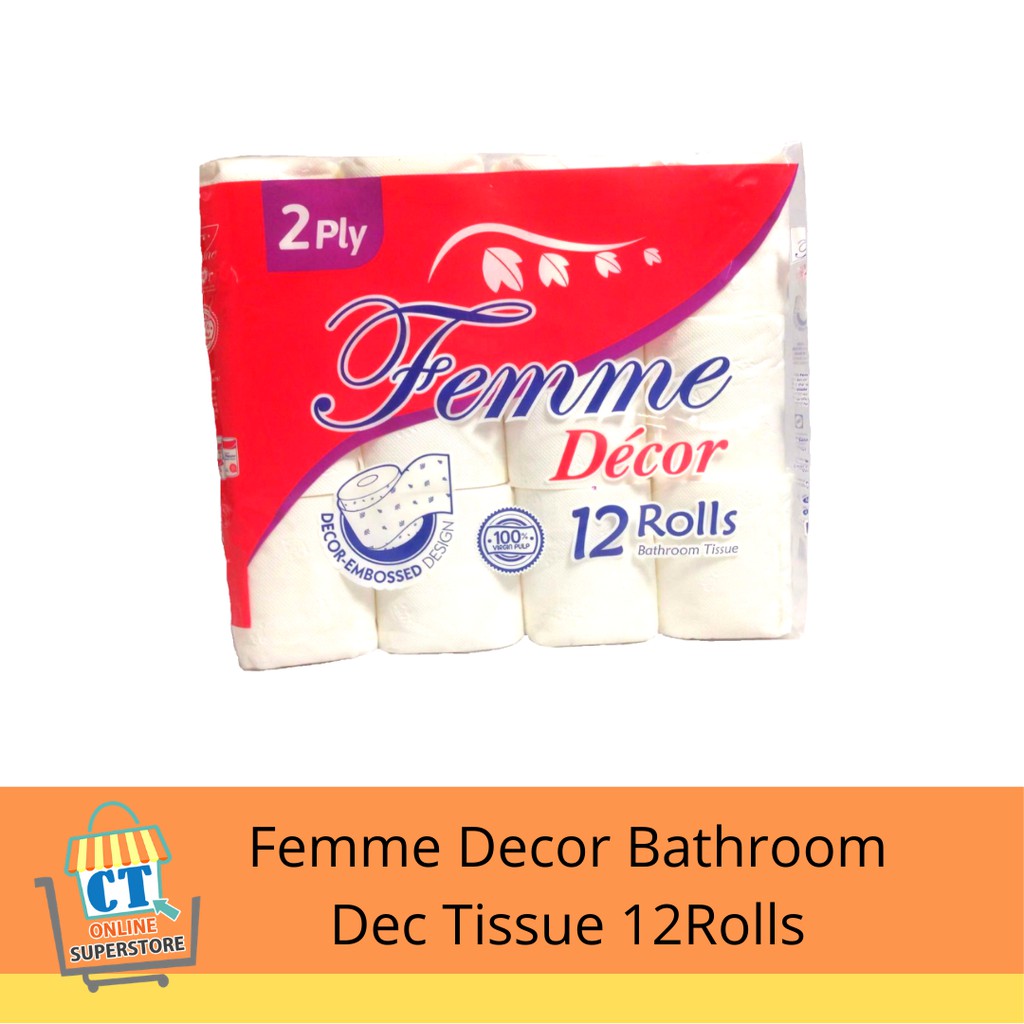 Femme Decor 2 Ply Bathroom Tissue (Pack of 12rolls) | Shopee Philippines