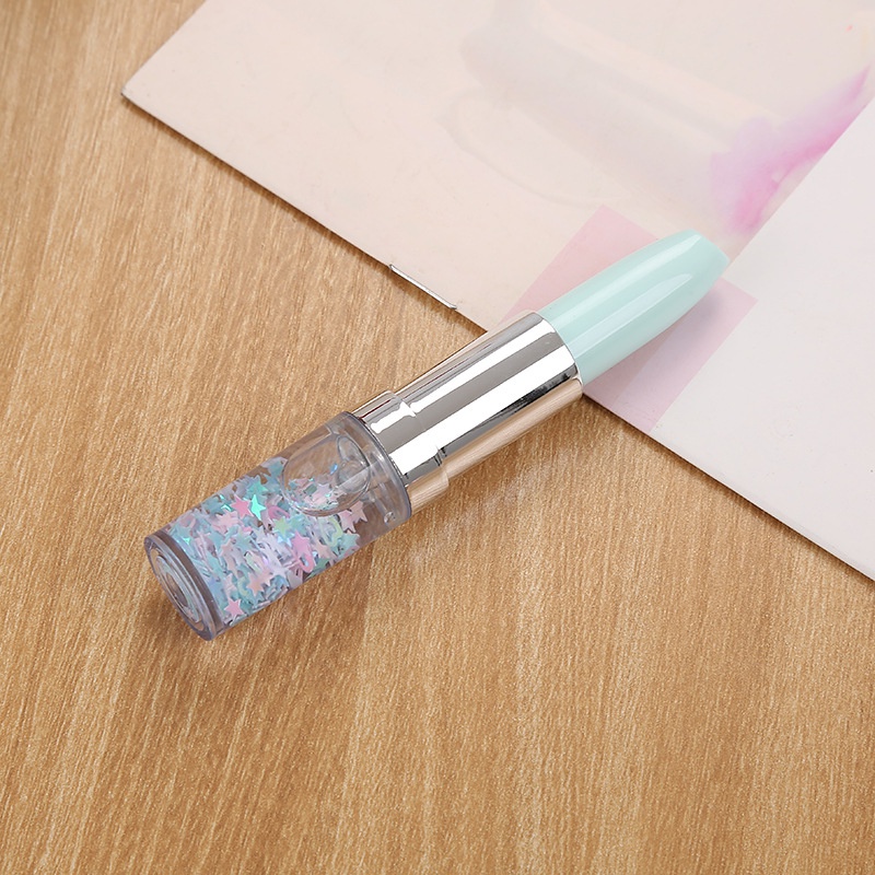 ballpoint Pen Lipstick Shape Glitter Gel Pen Quicksand 0.5mm Signature ...