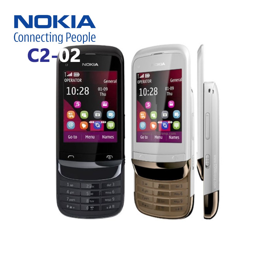 Nokia C2-02 Slide Keyboard Mobile Phone Openline 2G Cellphone 2MP ...