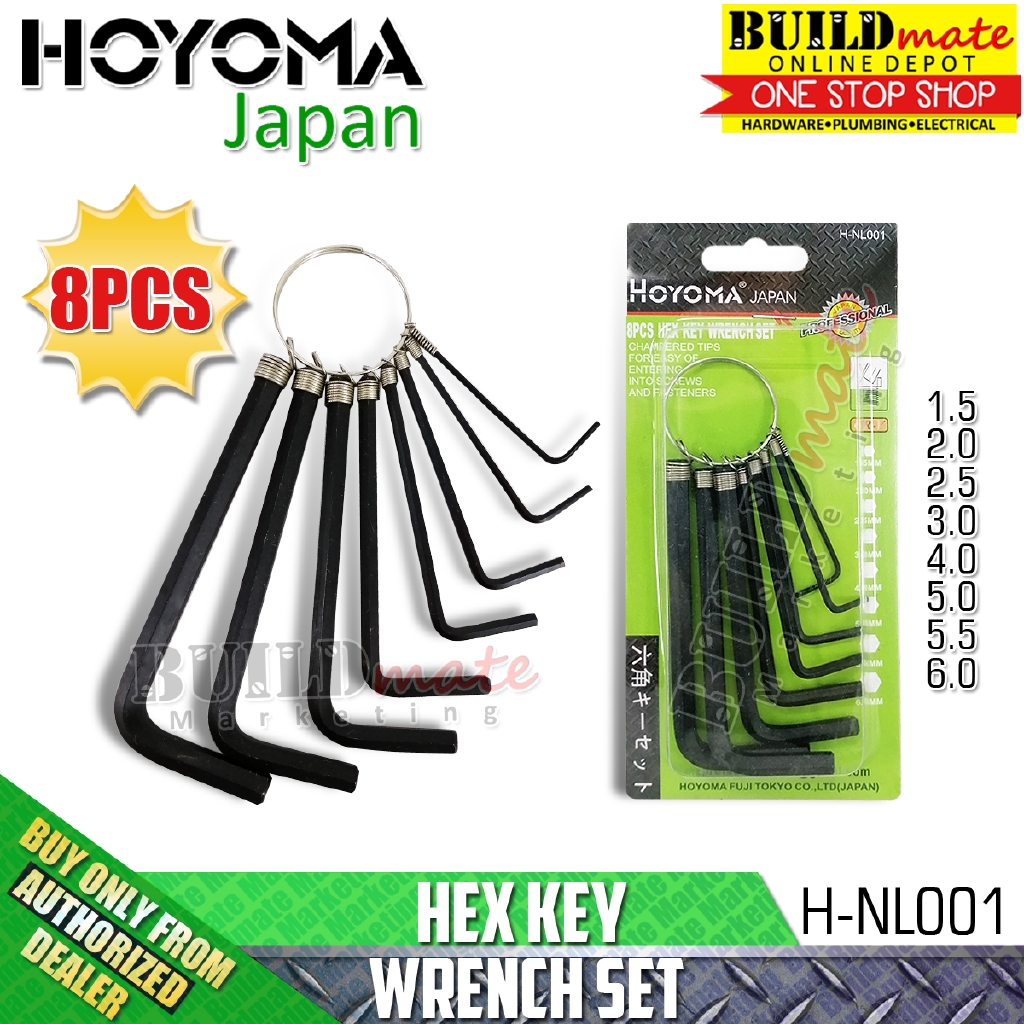 HOYOMA Hex Key Wrench 8PCS/SET H-NL001 •BUILDMATE• HYMHT | Shopee ...