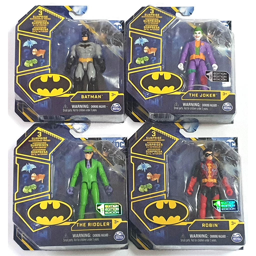 DC Universe NEW Spin Master 1-Batman 2-Joker 3-Riddler 4-Robin Figure 4 ...
