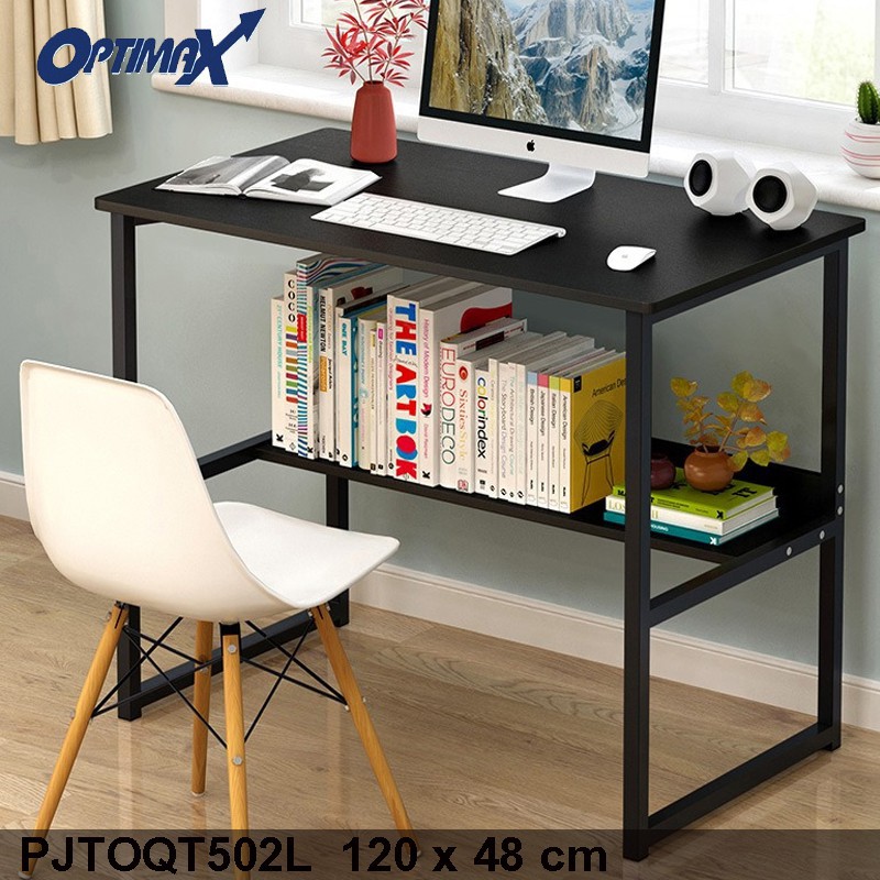 Essential Study Office Computer Desk Table with Under Bookshelf 120cm x ...