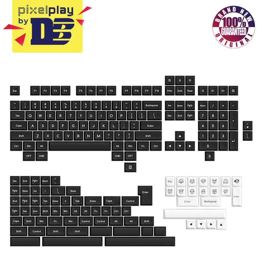 AKKO White On Black Keycaps Set ABS SAL 195 Keys | Shopee Philippines