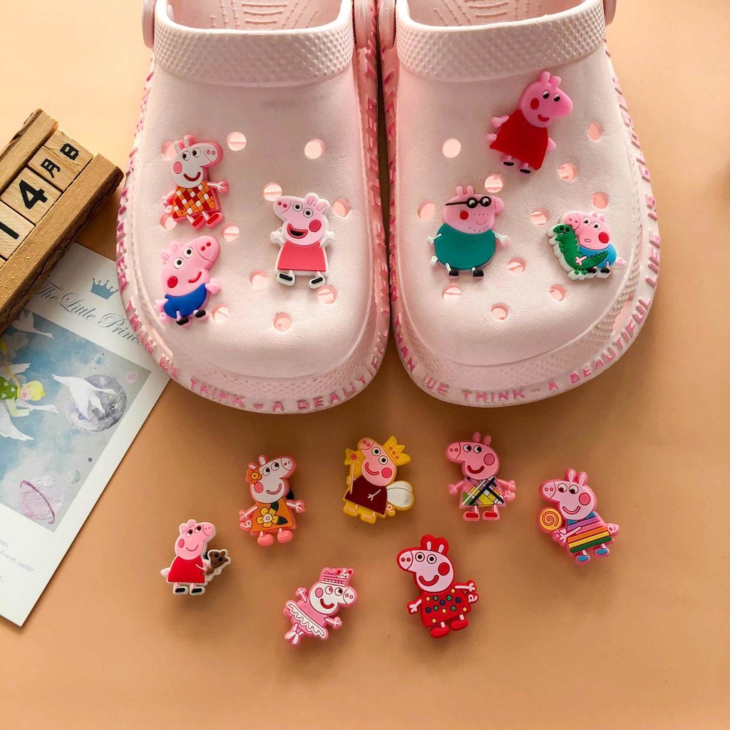 Peppa Pig Button Shoes Charm -croc /jibz /Button croc /Charm/DIY-Cute ...