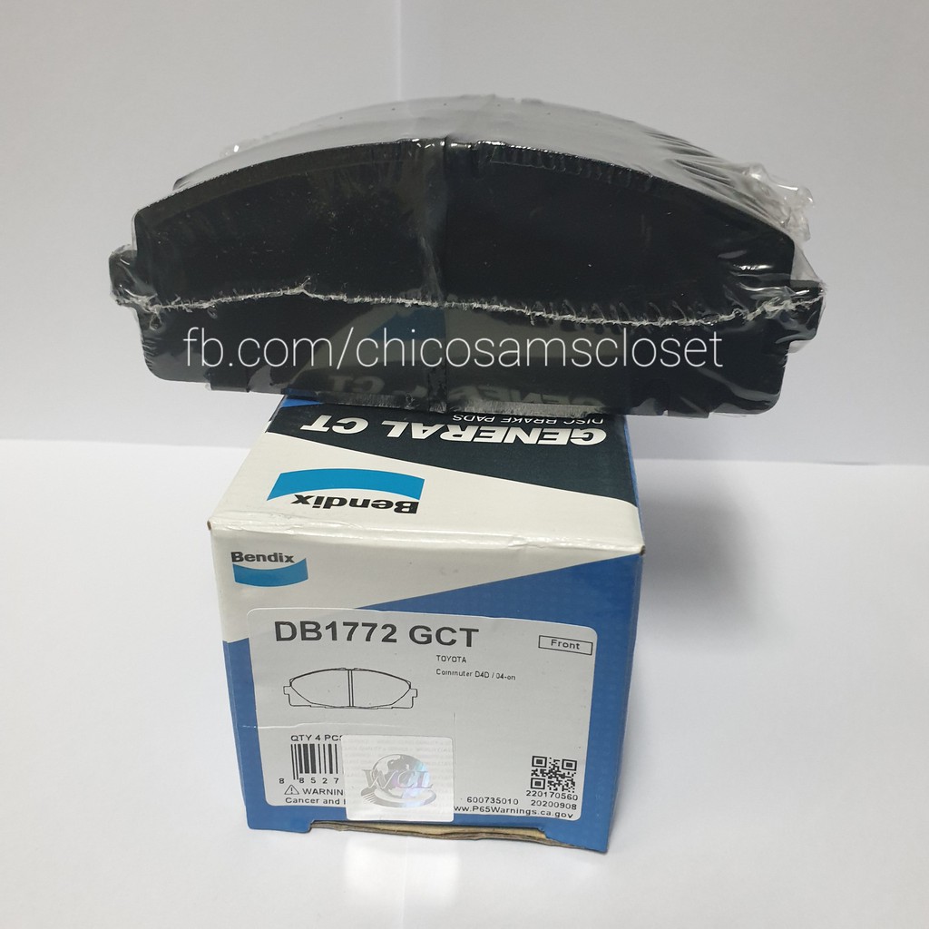 Bendix Brake Pads DB1772 GCT Front Toyota Hiace 2005 - 2018 Commuter GL ...