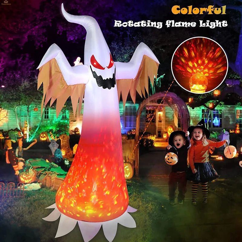 2.4m Halloween Decoration Led Inflatable Light White Ghost Lantern ...