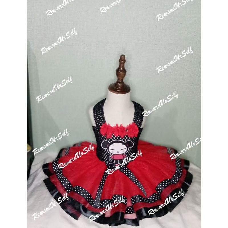 Pucca Pucca inspired tutu dress 1 - 7 years old (shoes and headdress ...