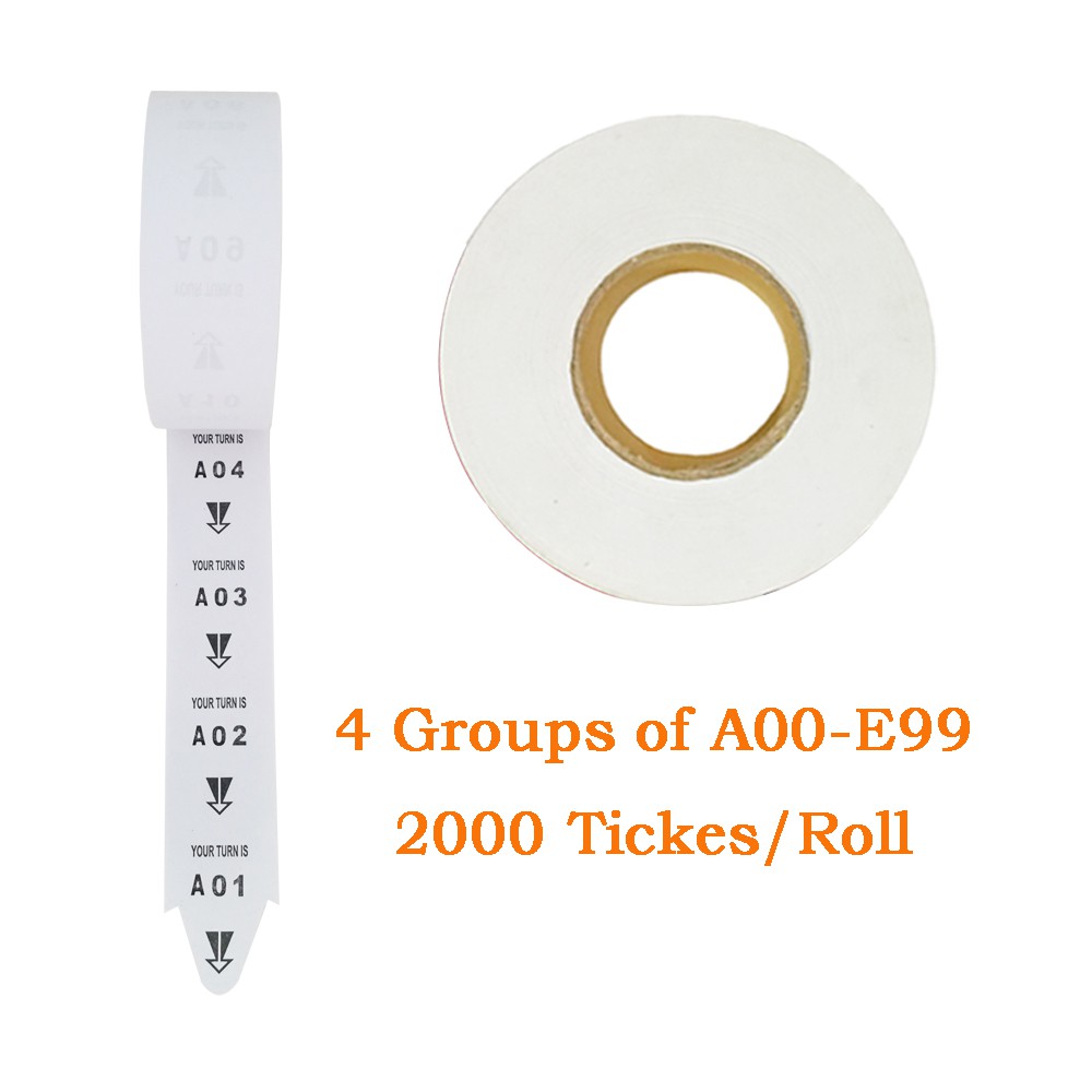 Wireless queue call system tickek paper roll A00-E99 total 2000pcs ...