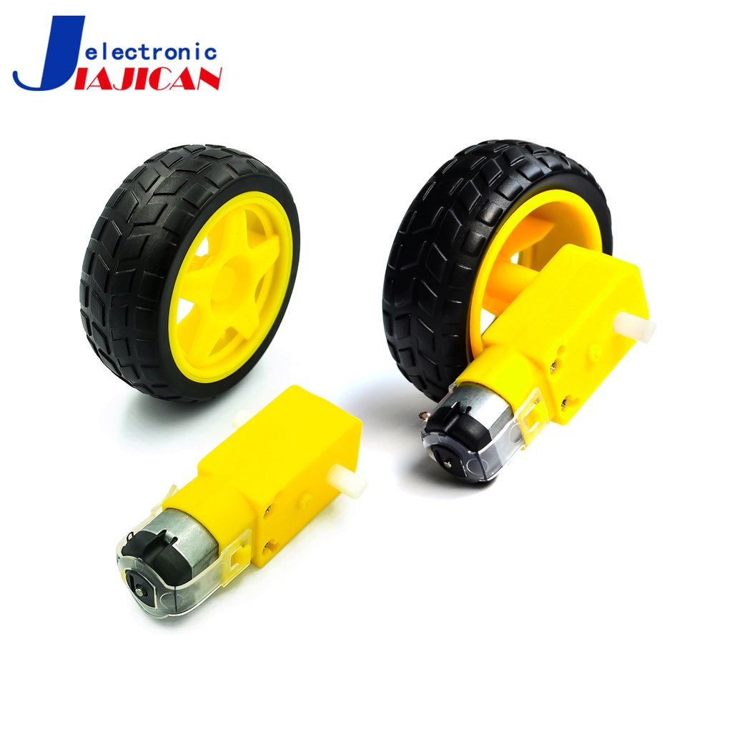 Smart Car Chassis Robot Tire+Dc Gear Motor Set Wheel | Shopee Philippines