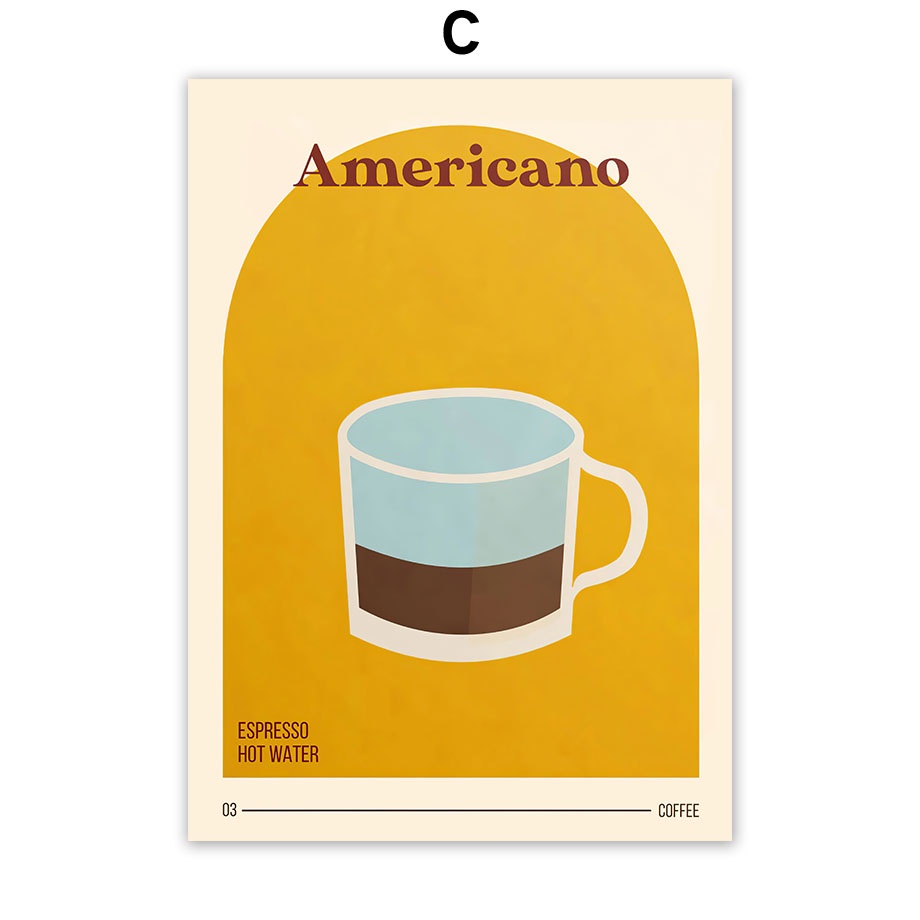 Caffe Latte Espresso Abstract Coffee Wall Art Canvas Painting Nordic ...