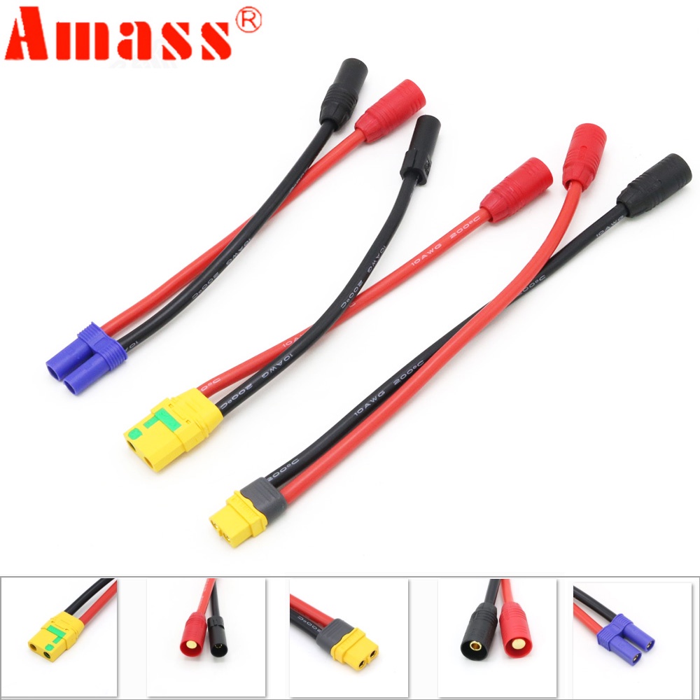 Amass EC5 /XT60 /XT90S Female to XT150 / AS150 Male / Female Adapter Connector 10AWG 15CM Wire ...
