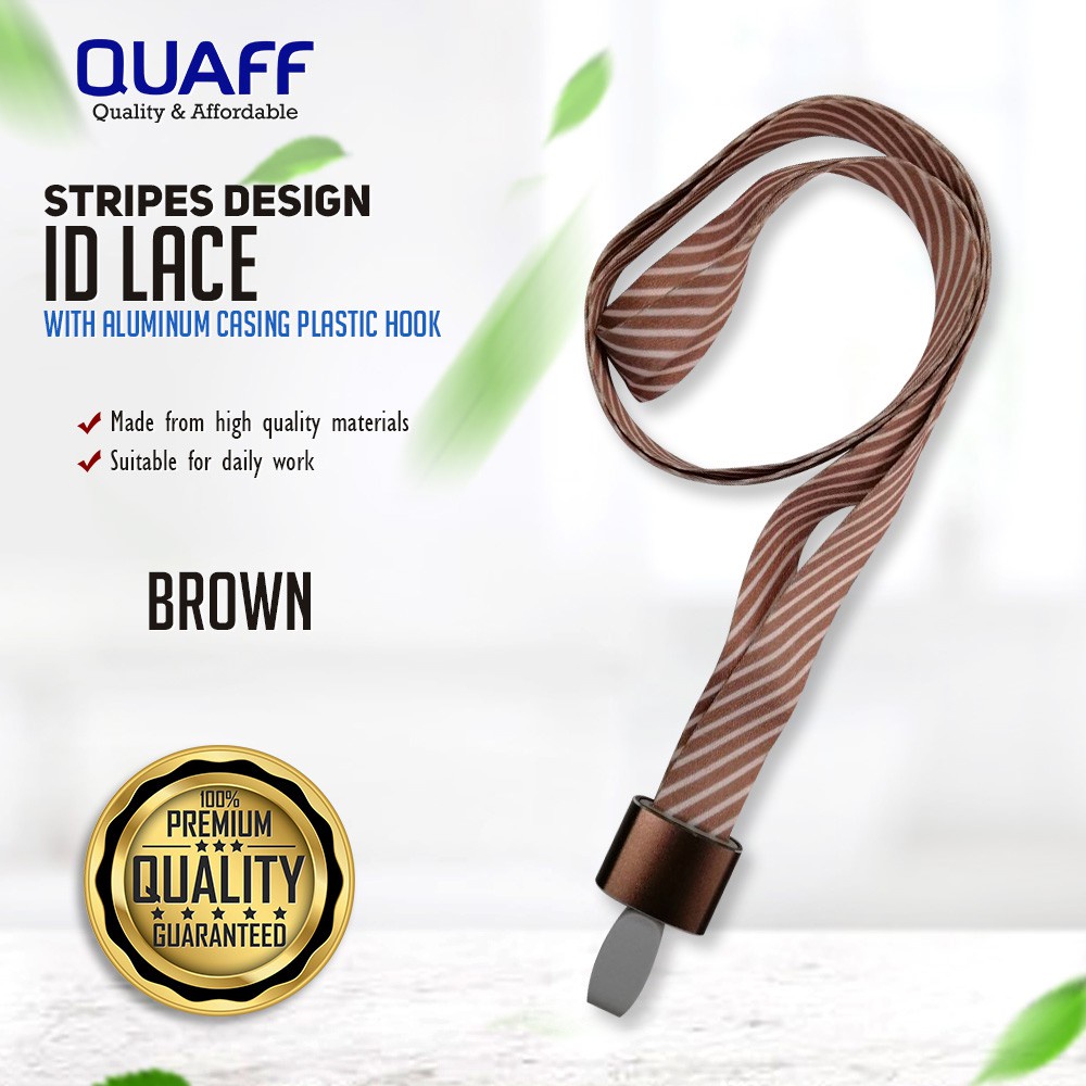 1.5cm Shiny Plain / Stripes ID Lace with Hook (5 pcs per color ...