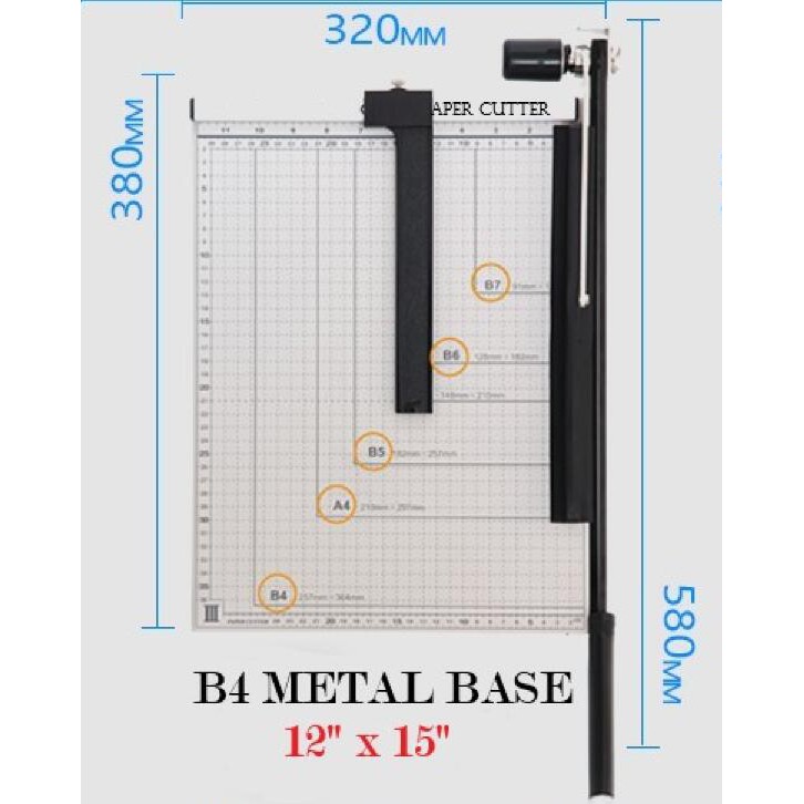 Polaris Paper Cutter， metal base & wood base A3, B4, A4, B5, A5 ...
