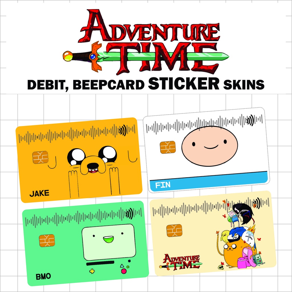ADVENTURE TIME ATM BEEP DEBIT BANK Card Skin Stickers FIN AND JAKE ...