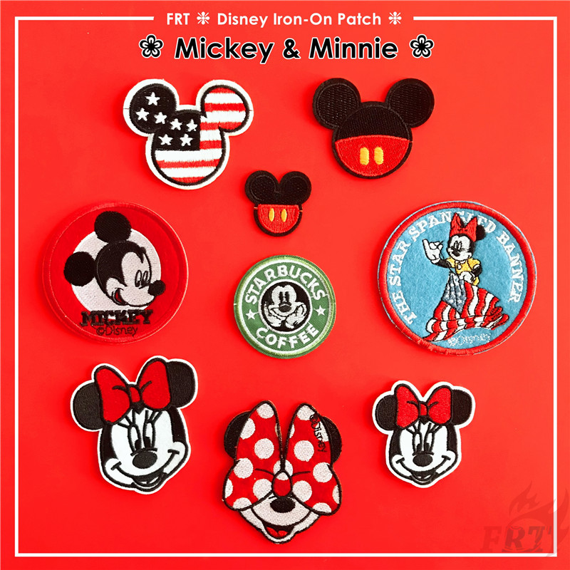 ☸ Mickey & Minnie - D i s n e y Cartoon Character Iron-On Patch ☸ 1Pc ...
