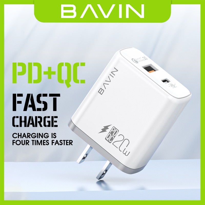 BAVIN PC828 20W PD Super Fast Charger USB-C Port Portable Size Adapter ...