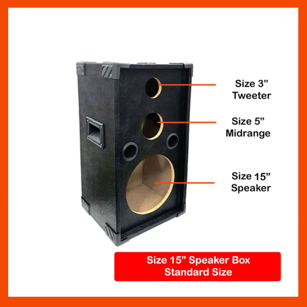 (1PC) Size 15" 3-Way Speaker Box - Particle Board (Speaker Box Only ...