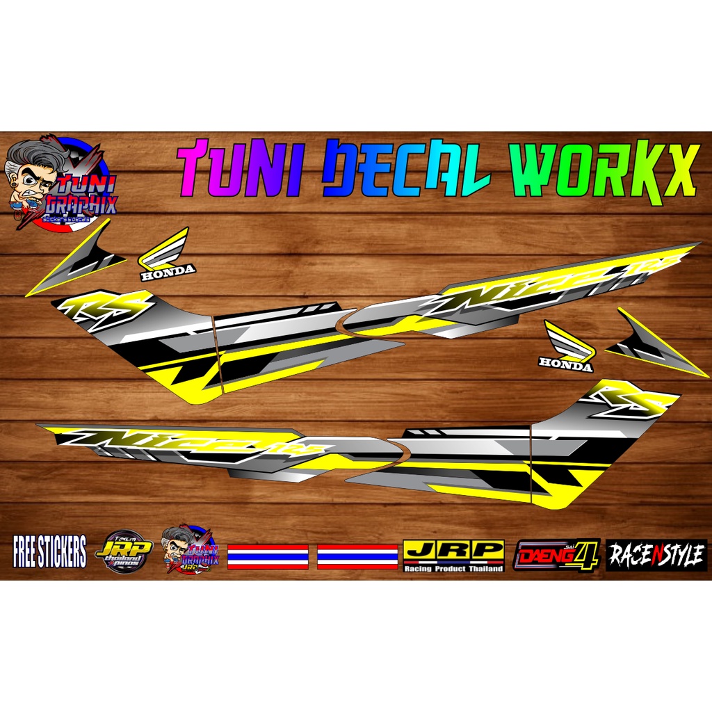 Nice 125/Rs 125 Decal Custom Color YELLOW (Thai Design) w/ freebies ...