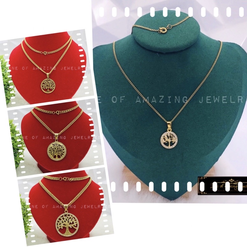 zoaj.ph Money Tree Necklace with Japan Chain Round Lock | Shopee ...