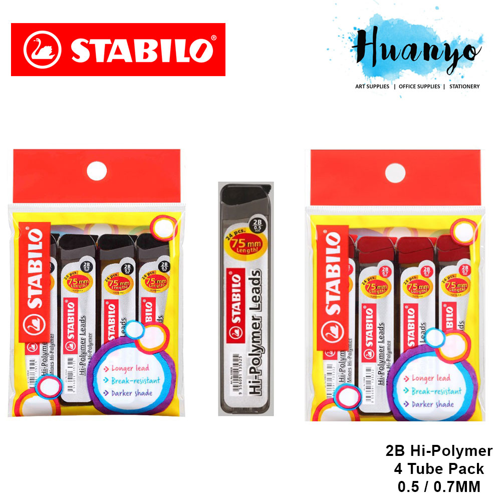 STABILO Hi Polymer Mechanical Pencil Lead Refill Value Pack Set of 4 (0 ...