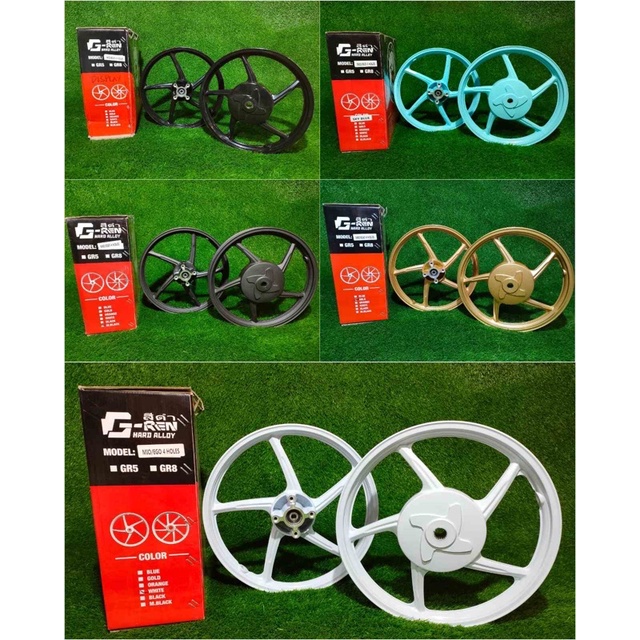 G-ren mags (GR5) for Mio Sporty/Soulty/Fino/Nouvo (4 holes) | Shopee ...