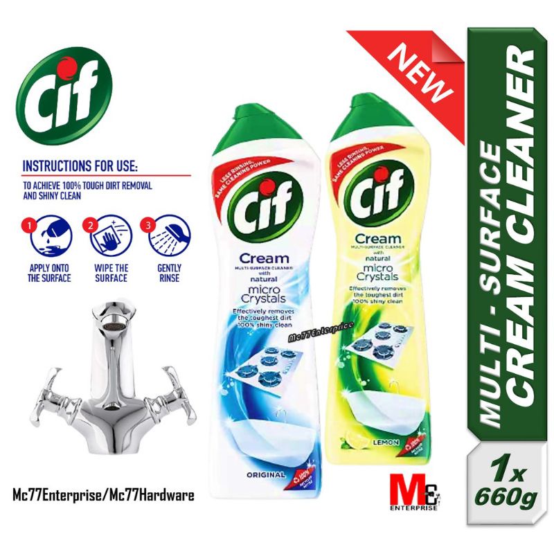 CIF CREAM multi surface cleaner Original &Lemon 660g | Shopee Philippines