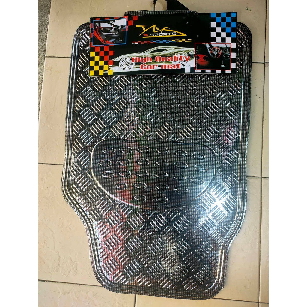 5 pieces Metallic Car Floor Matting Rubber with spike Non-Slip Mat for ...