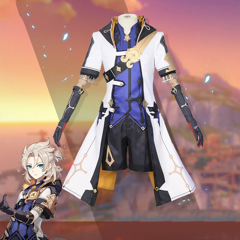 Anime Genshin Impact Albedo Cosplay Costume Game Suit Men Fancy ...