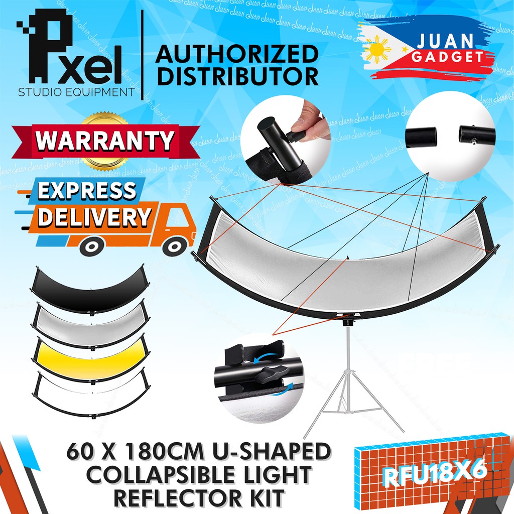 Pxel RFU18X6 U-Shape Curved Light Reflector Adjustable Lighting ...