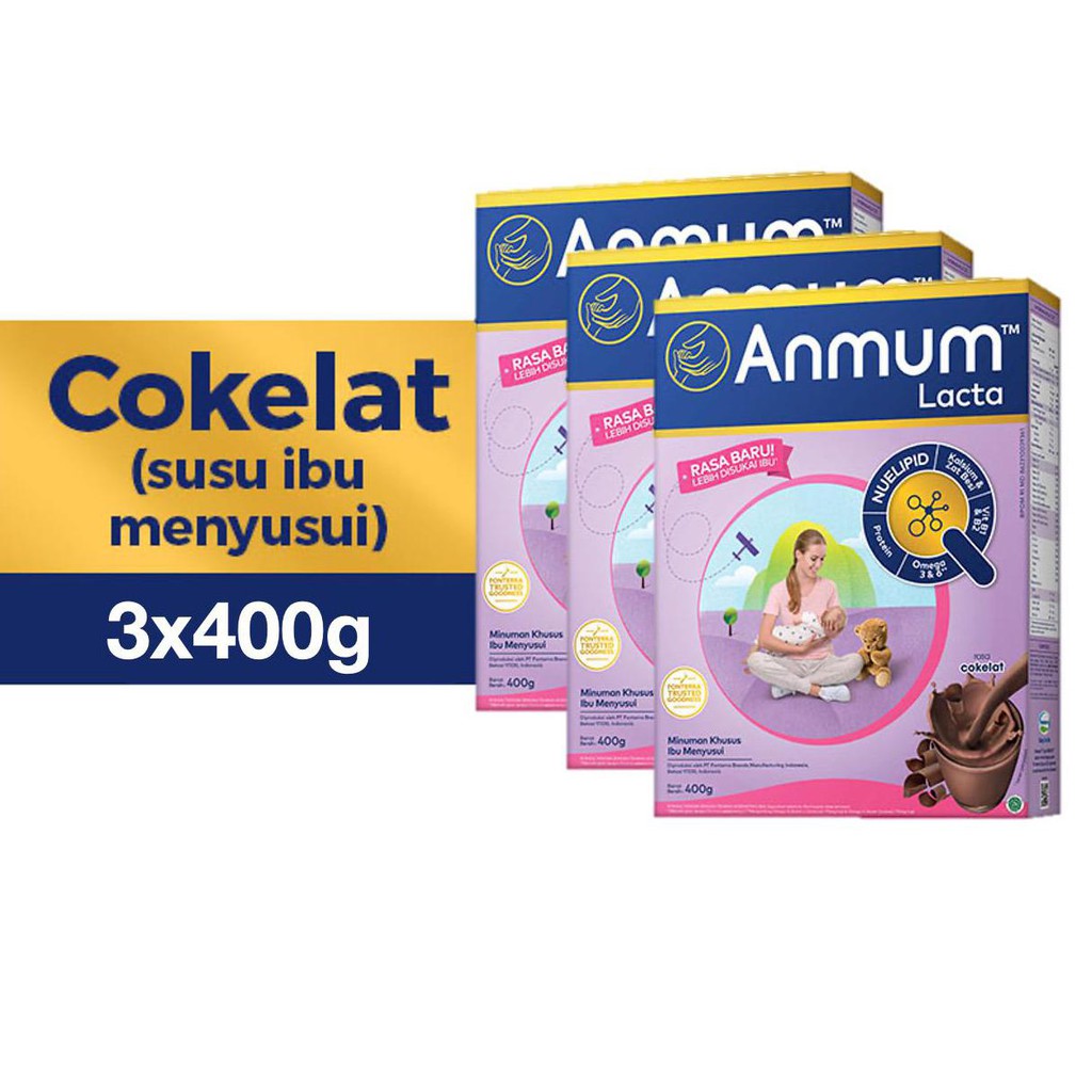 Anmum Lacta Chocolate - Breastfeeding Mother's Milk 400 gr x 3 pcs Code ...