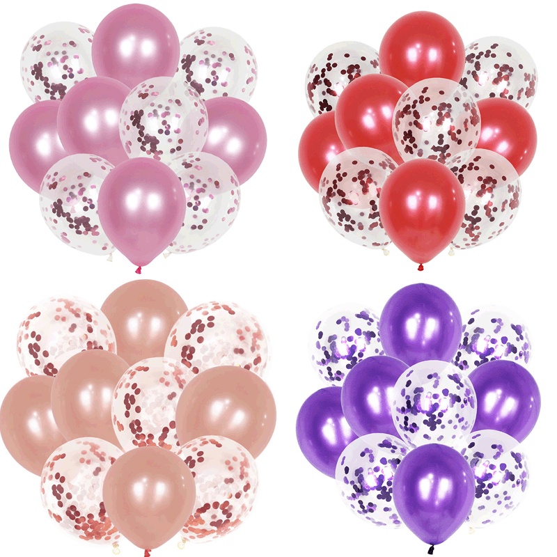 Surprise Party Party Anniversary Latex Balloon Set Confetti Sequin ...