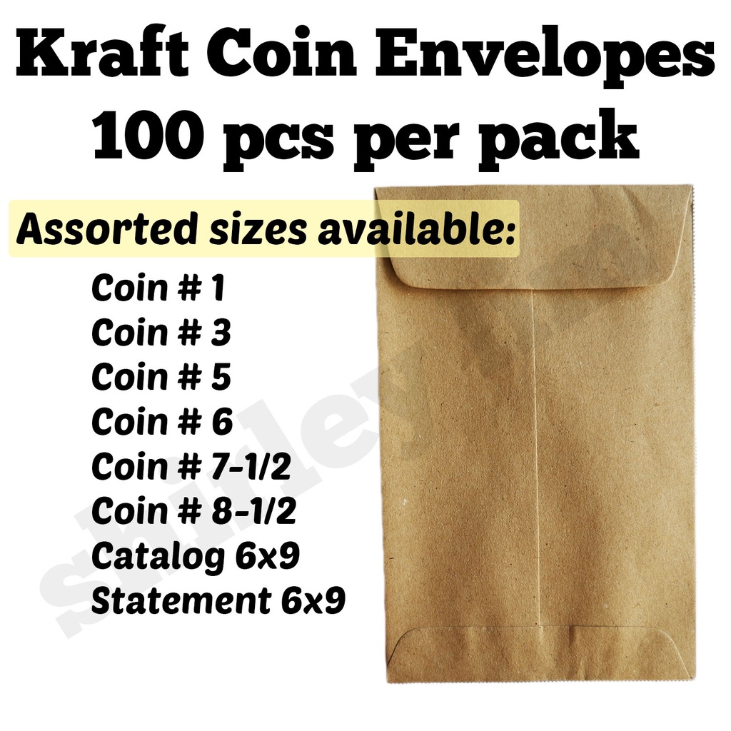 Kraft Coin Envelope 100pcs Tingi Brown Coin Envelopes | Shopee Philippines