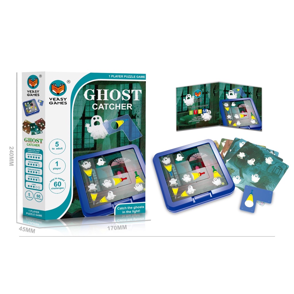 ( Whiz Games ) Ghost Catcher / Smart Games Ghost Hunters Puzzle Logic ...