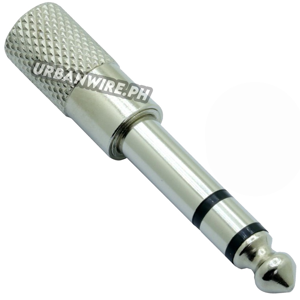 🟦Metal Female 3.5mm Jack to Male PL 6.35mm TRS Stereo Plug Connector ...