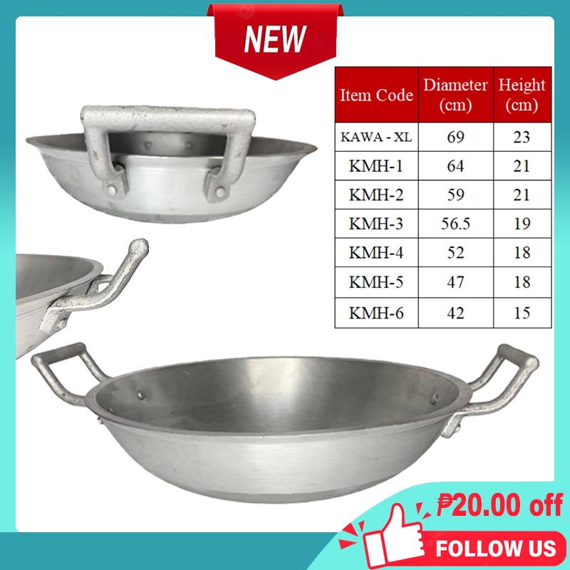 Kawa Makapal / Kawali double handle ALUMINUM Frying fan thick Malalim ...