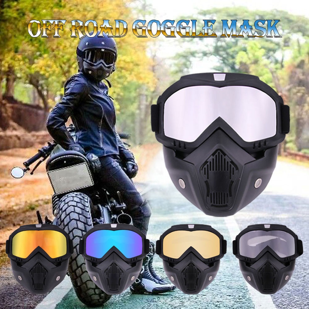 New Protective Motorcycle Face Mask Removable Open Face Half Harley ...