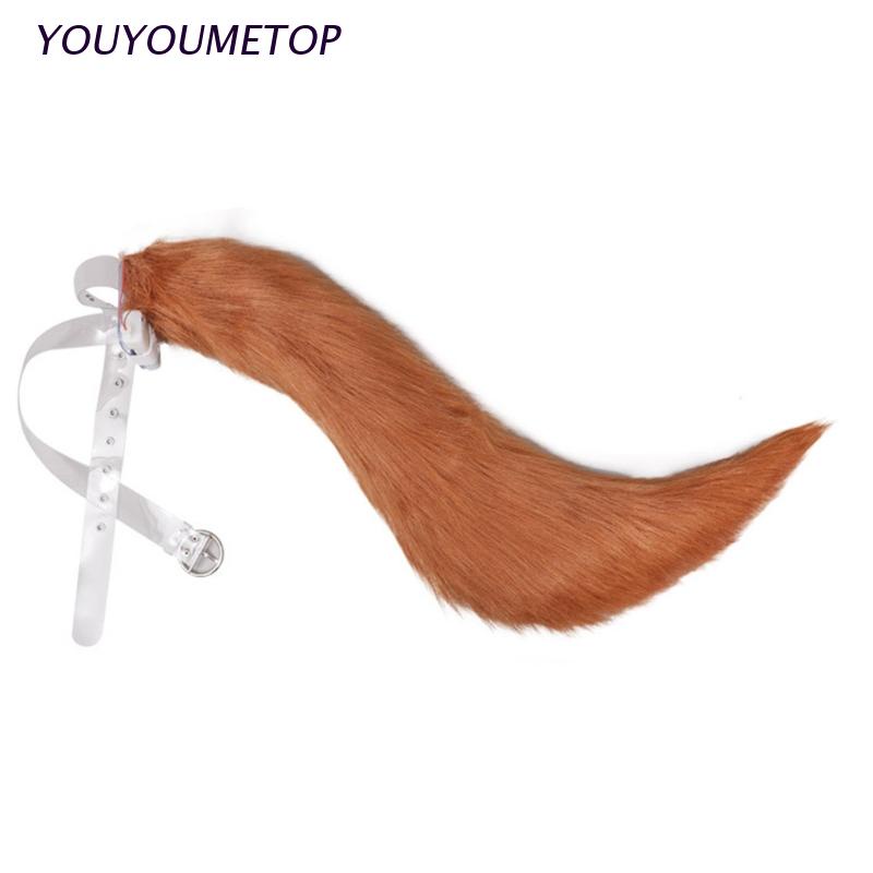 YOUYO Creative Japan Anime Fox Tail Cosplay Prop Plush Cat Wolf Fur ...