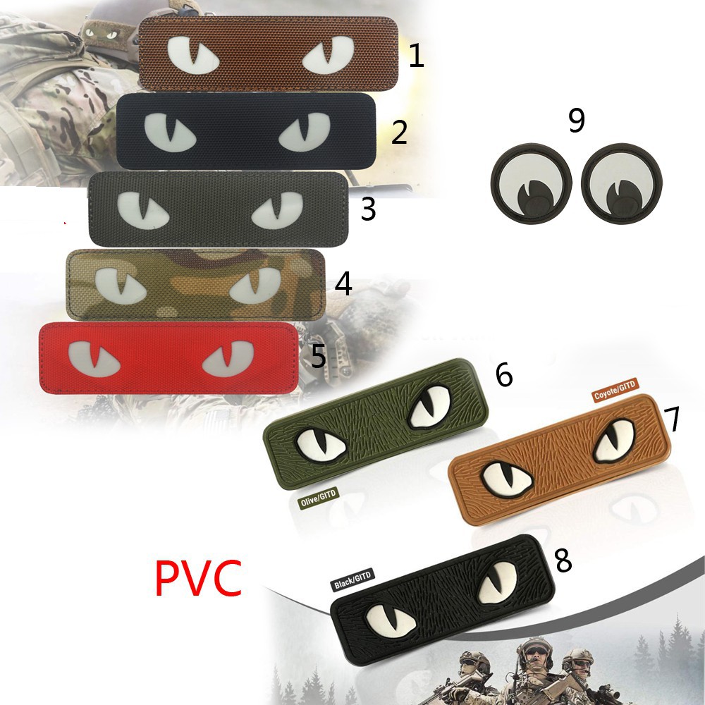 Cat Eyes Tactical Patch Military Combat Glow In Dark GITD Tag Applique ...