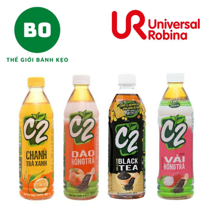 C2 Soft Drinks Lemon / Peach / Fabric / Hong Tea [360ML / 450ML Bottle ...