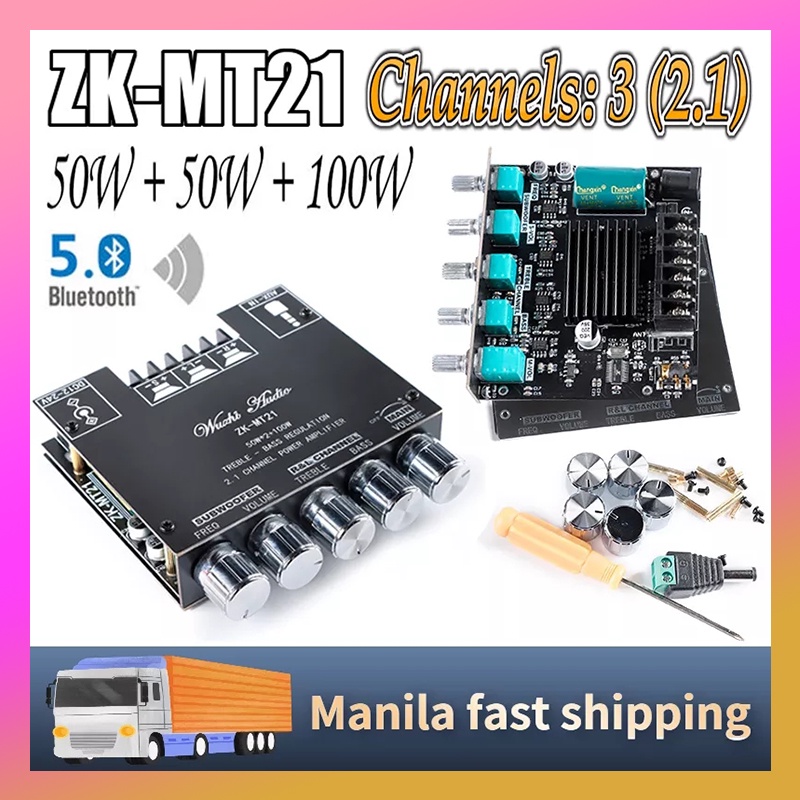 ZK-MT21 2.1 Channel Bluetooth 5.0 Subwoofer Amplifier Board 50WX2+100W ...