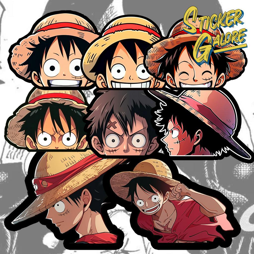 LUFFY ONE PIECE PEEKER STICKERS | WATERPROOF STICKERS | VINYL LAMINATED ...