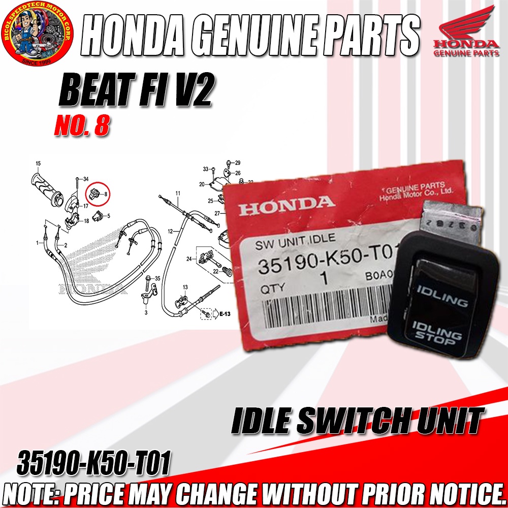 BEAT FI V1/V2 IDLE SWITCH UNIT (HPI) (Genuine: 35190-K50-T01) | Shopee ...