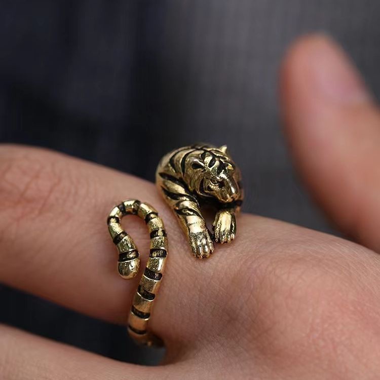 [YY] 2022 New Style Tiger Ring Year Zodiac Little Men National Trendy ...