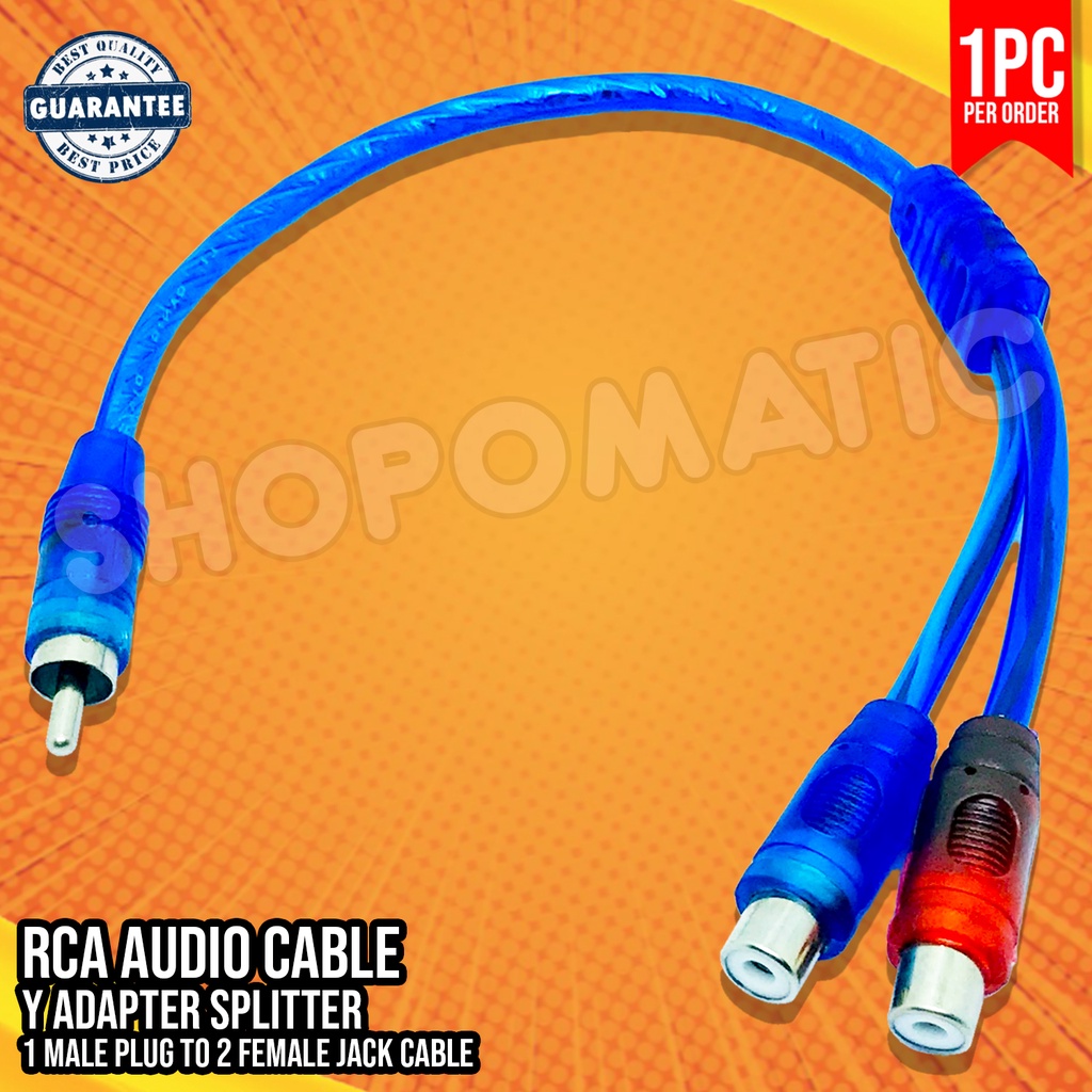 🟧 High Quality Rca Audio Cable Y Adapter Splitter 1male Plug To 2female Jack Cable 🟧 Shopee