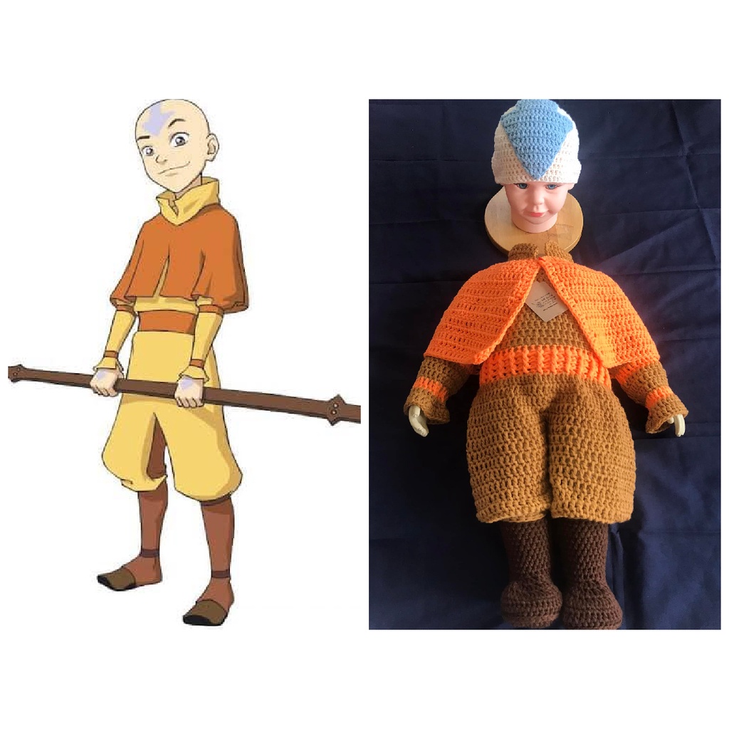 Crochet baby "Aang" The last airbender inspired costume (made upon ...