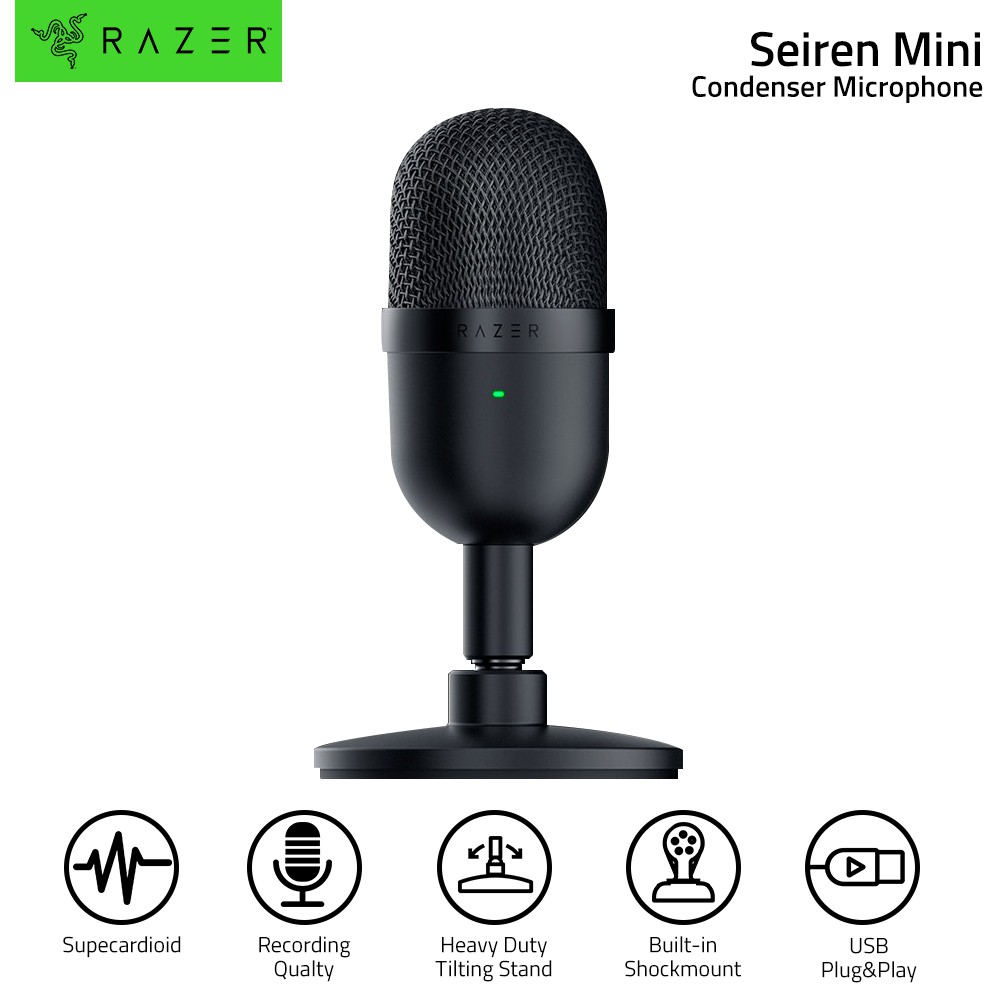 Razer Seiren Mini Microphone Condenser Supercardioid Ultra-Compact ...