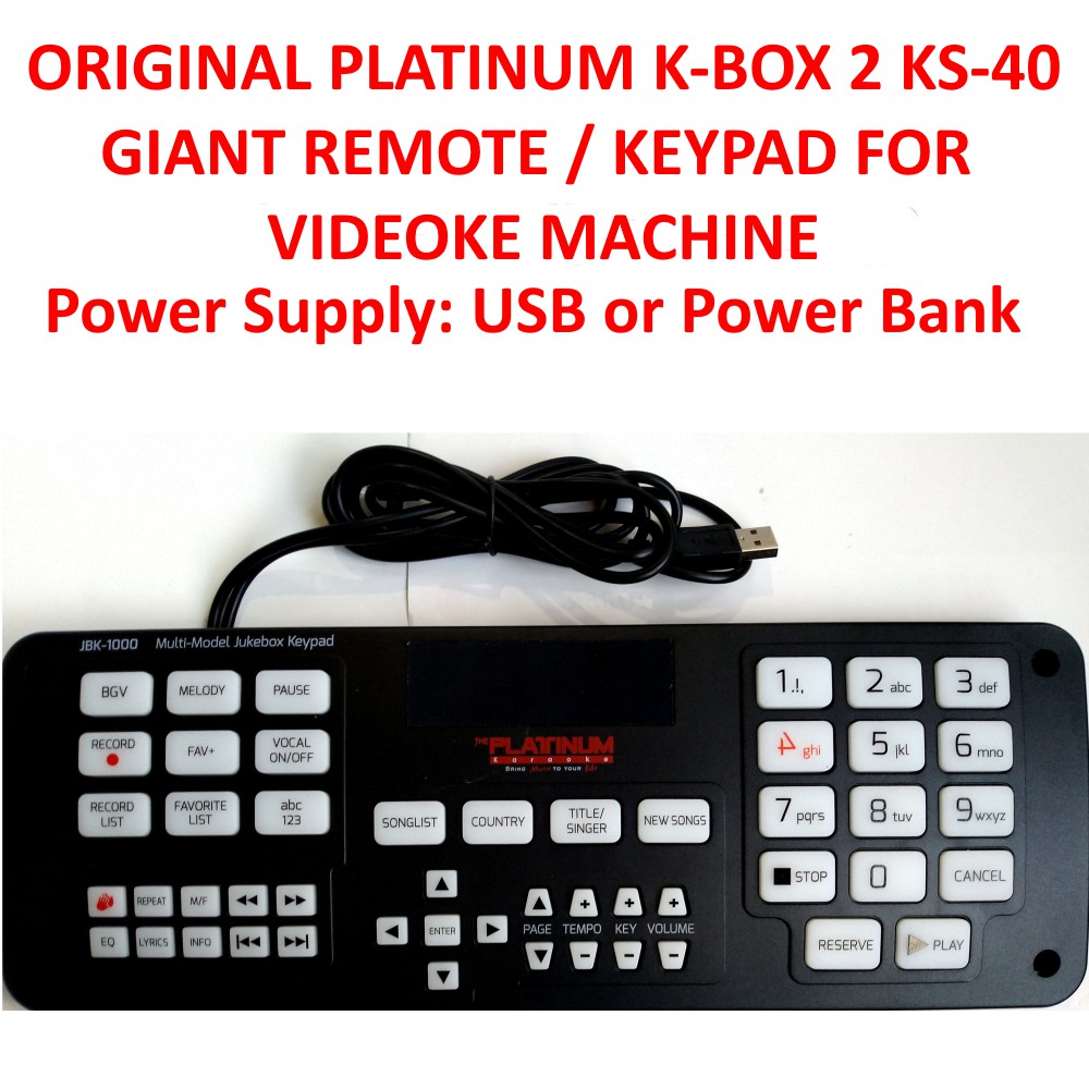 Original Platinum Jukebox Keypad for Platinum K-box 2 KS-40 JBK-1000 ...