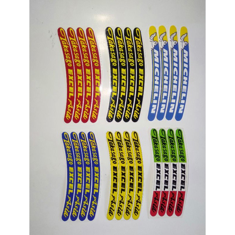 Asia excel rim stickers takasago excelasia stickers, a set of 4 pieces ...