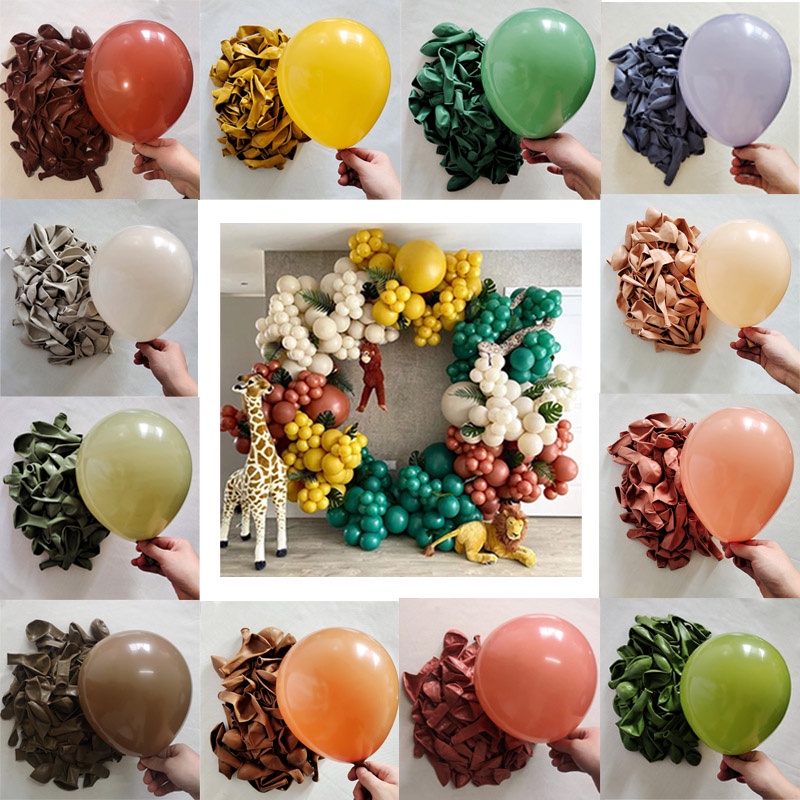 5/10/18inch Morandi Retro Latex Balloons Coffee Khaki Green Sand White ...